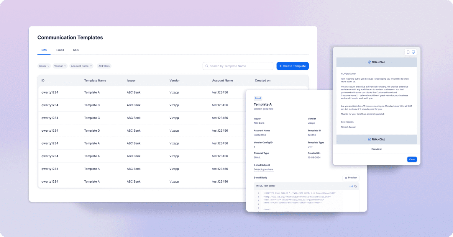 Revamped Communication Template Management System - Hyperface
