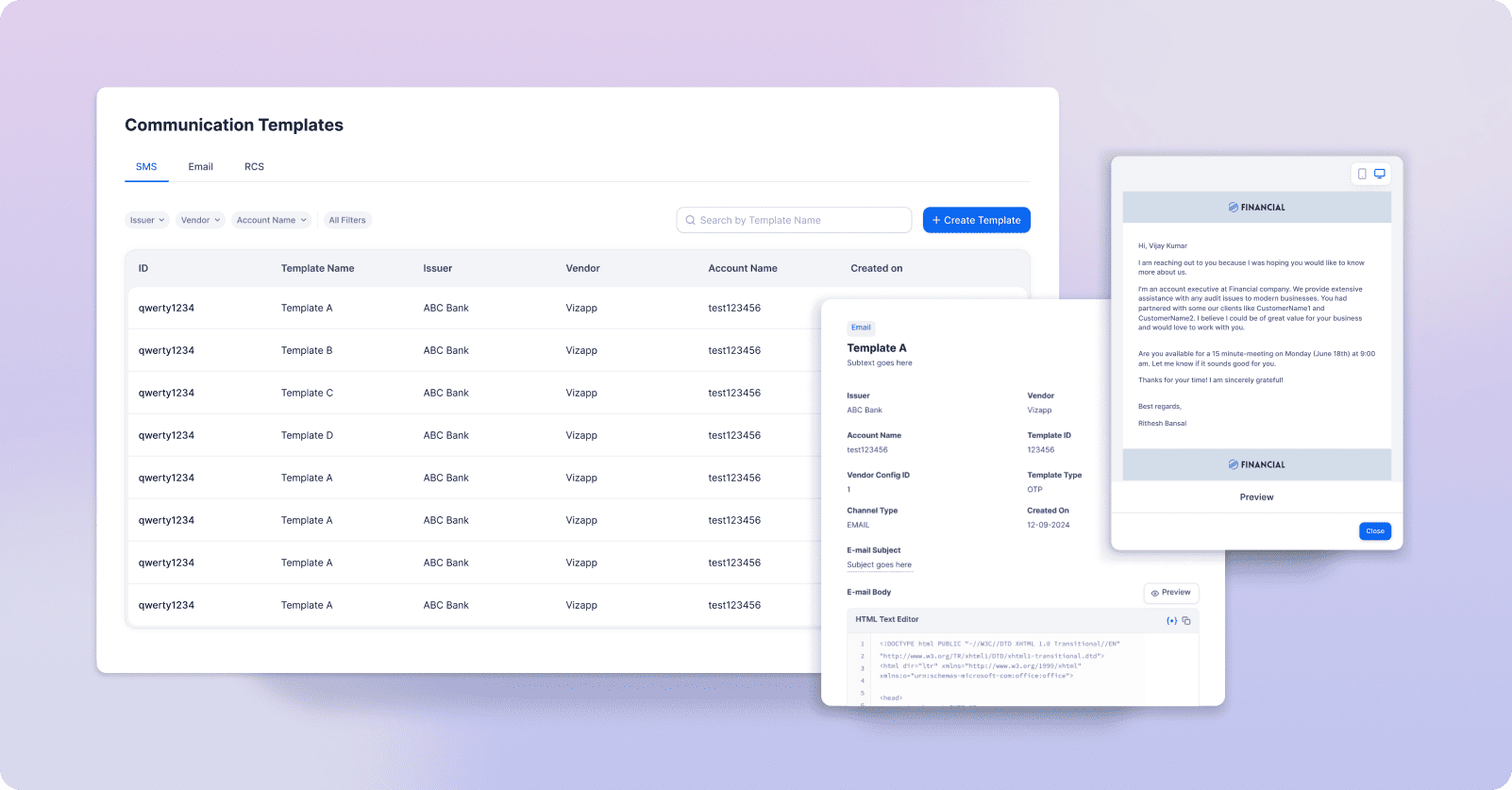 Revamped Communication Template Management System - Hyperface