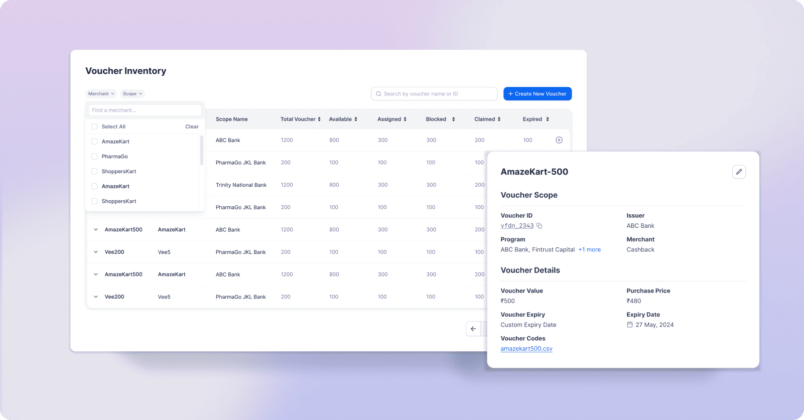 Voucher Inventory: Streamlined Reward Management - Hyperface